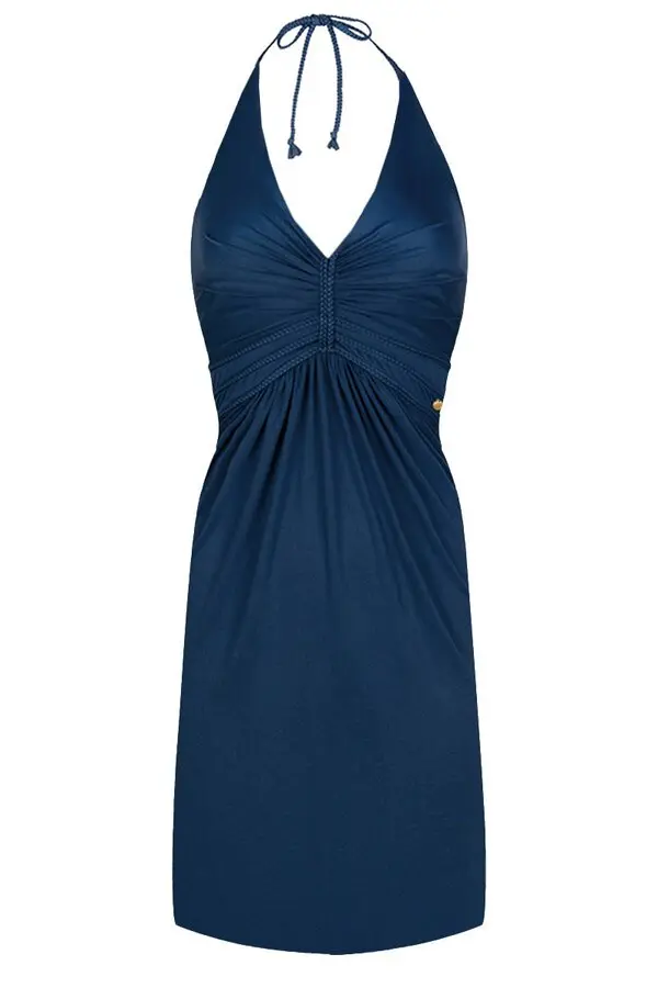 CHIC BY LIRETTE Short Halter Dress Natural Nightblue