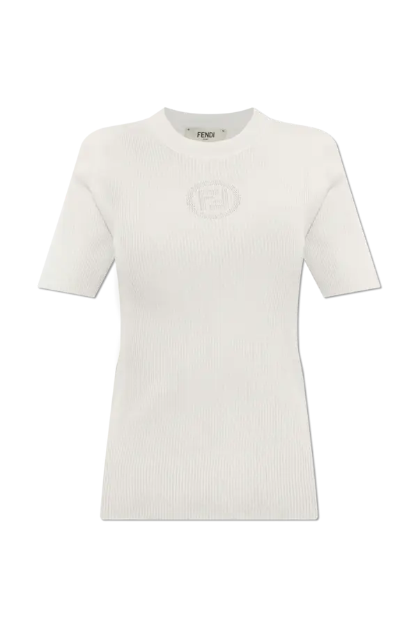 Fendi Fitted Cut Top - Cream