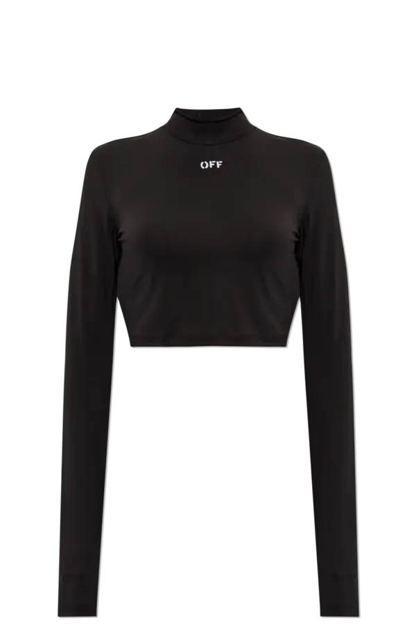 Off-White Short Top With Long Sleeves