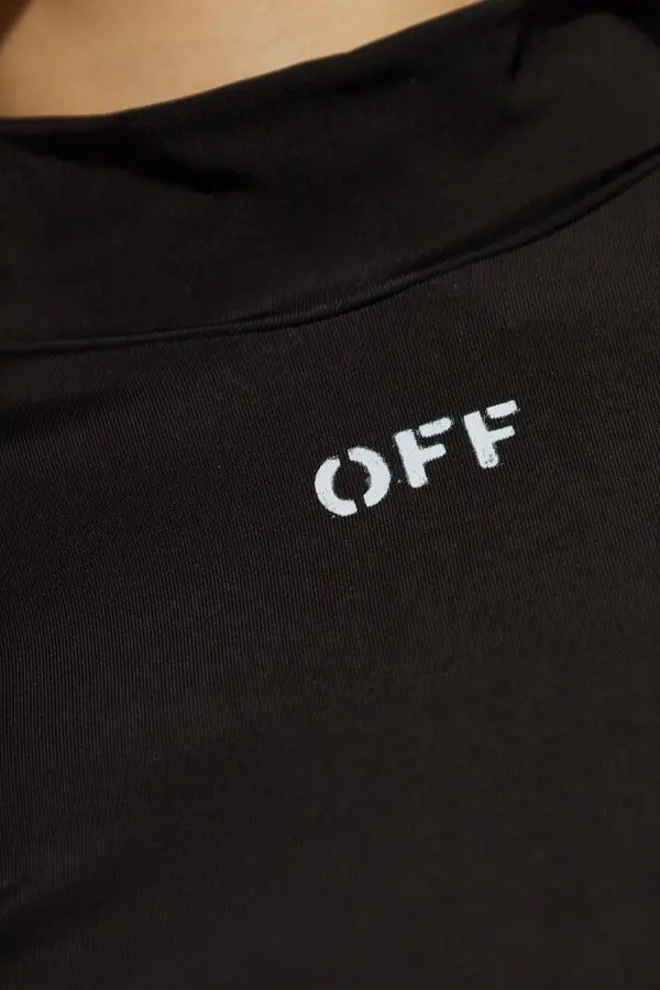 Off-White Short Top With Long Sleeves