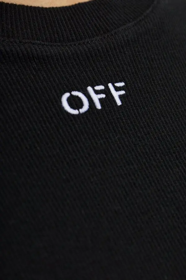 Off-White Ribbed Loose-fit T-shirt