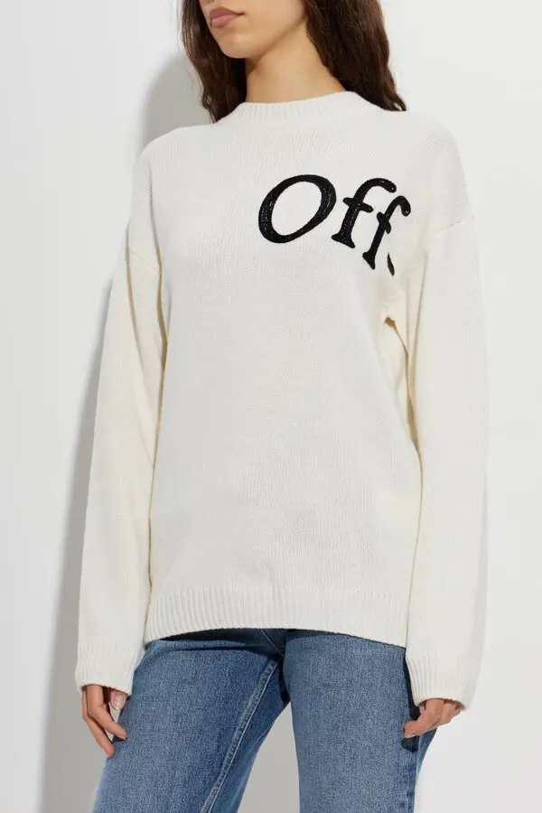 Off-White Wool Sweater With Logo
