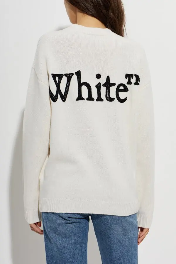 Off-White Wool Sweater With Logo