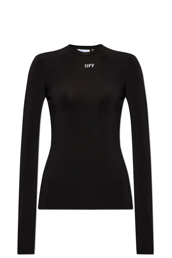Off-White Long Sleeve Top - Black