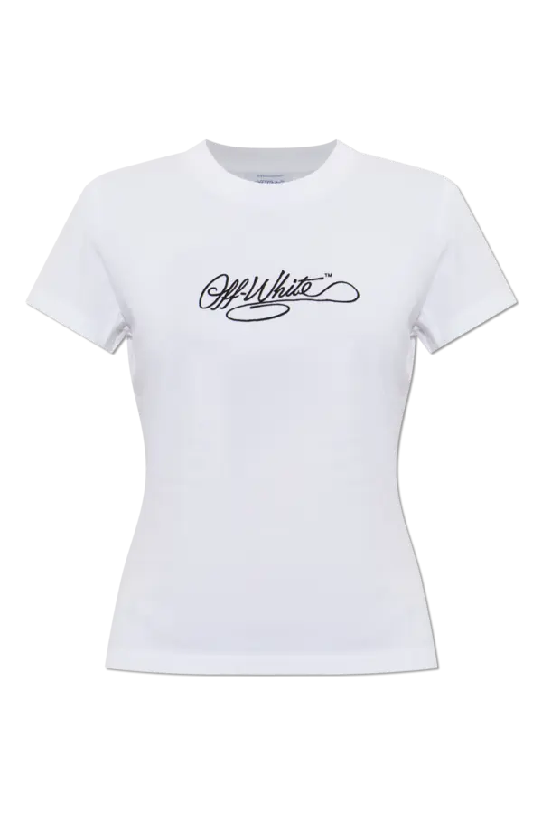 Off-White T-shirt With Embroidered Kogo