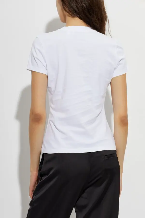 Off-White T-shirt With Embroidered Kogo