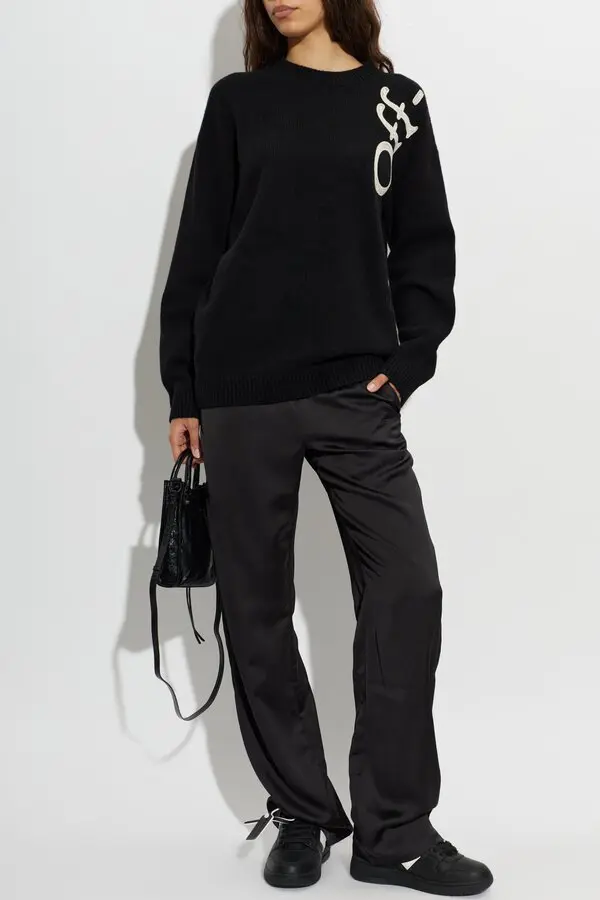 Off-White Wool Sweater With Logo