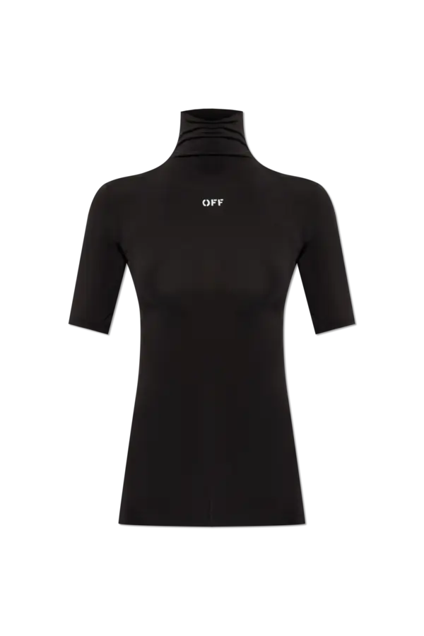 Off-White Fitted Top With Turtleneck