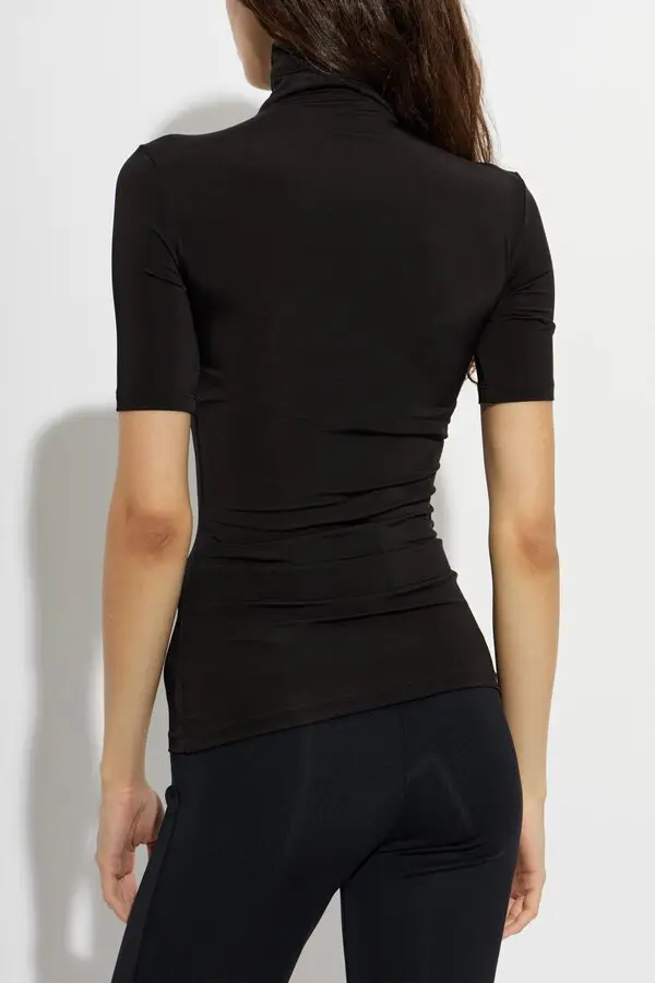 Off-White Fitted Top With Turtleneck