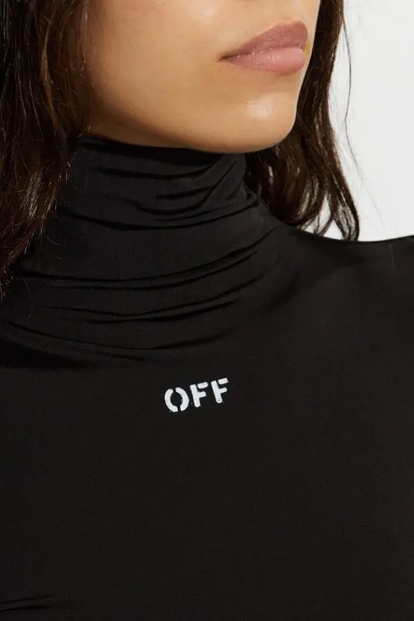 Off-White Fitted Top With Turtleneck