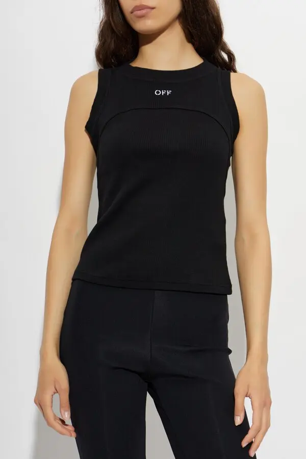 Off-White Top With Embroidered Logo