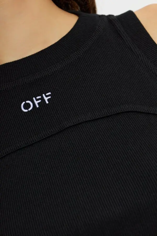 Off-White Top With Embroidered Logo