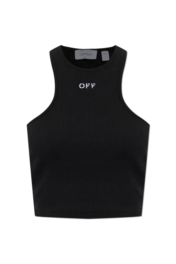 Off-White Ribbed Sleeveless Top