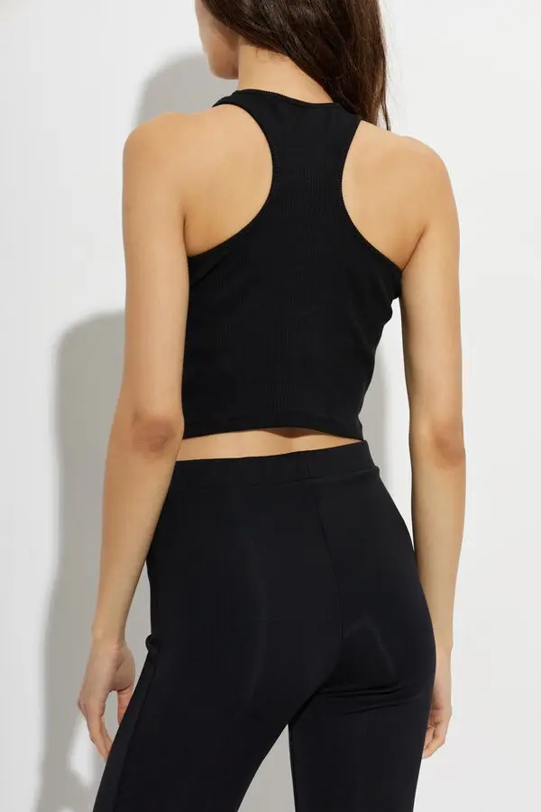 Off-White Ribbed Sleeveless Top