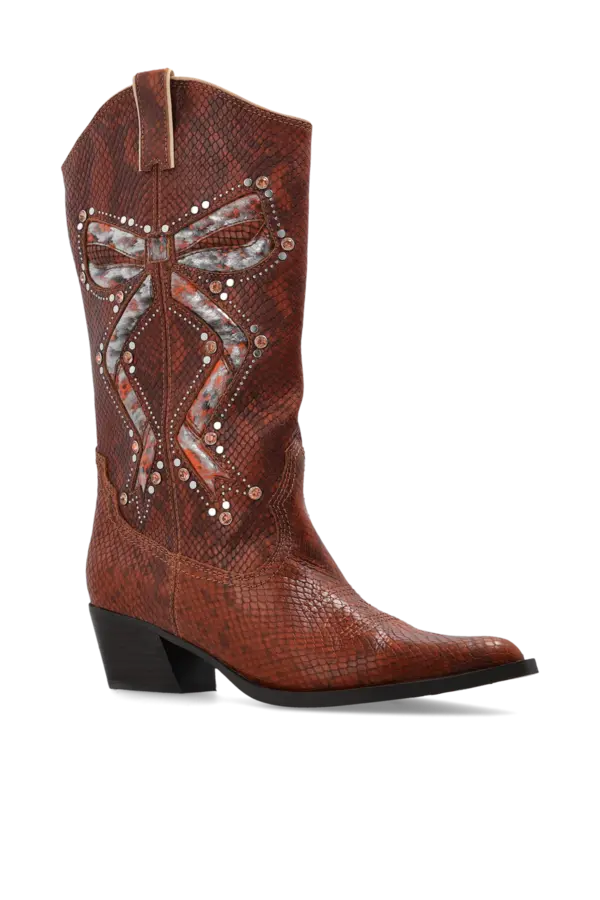 Kurt Geiger Rodeo Bow Leather Cowboy Boots