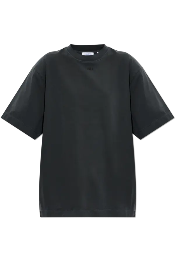Off-White T-shirt With Embroidered Logo