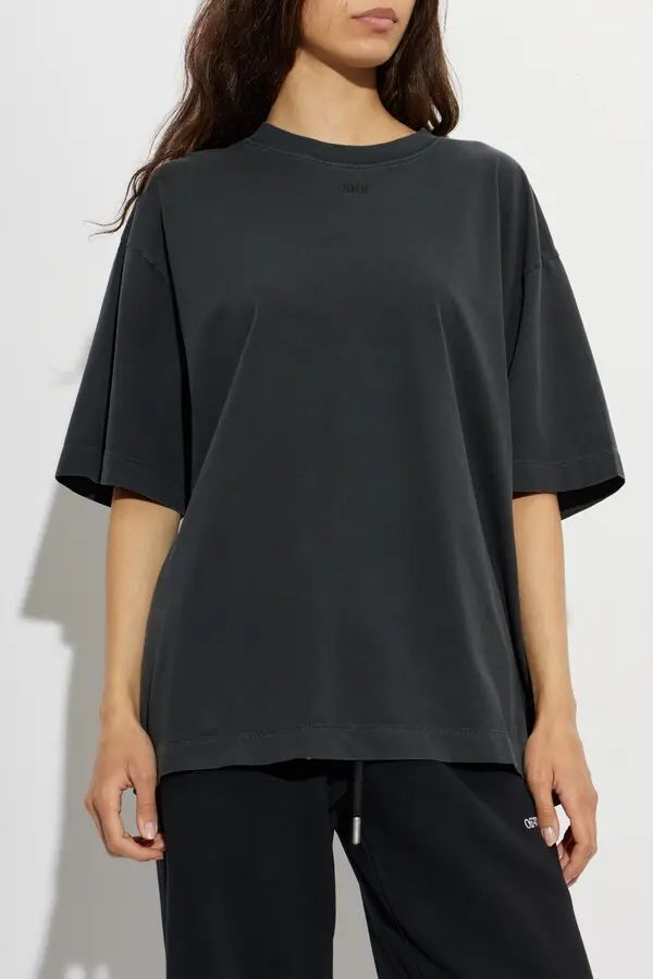 Off-White T-shirt With Embroidered Logo