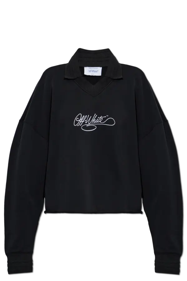 Off-White Oversized V-neck Sweatshirt