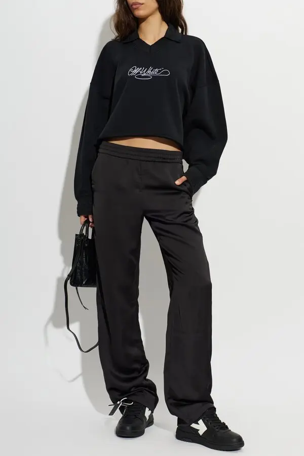 Off-White Oversized V-neck Sweatshirt