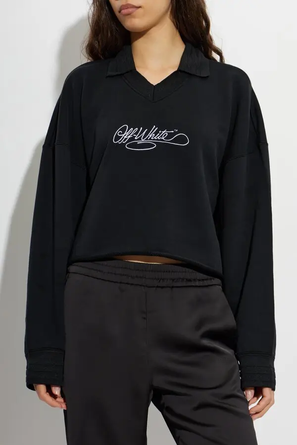 Off-White Oversized V-neck Sweatshirt