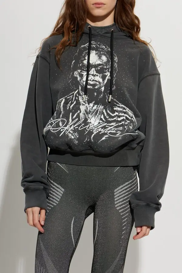Off-White Wildflower Meadow" Graphic Hoodie