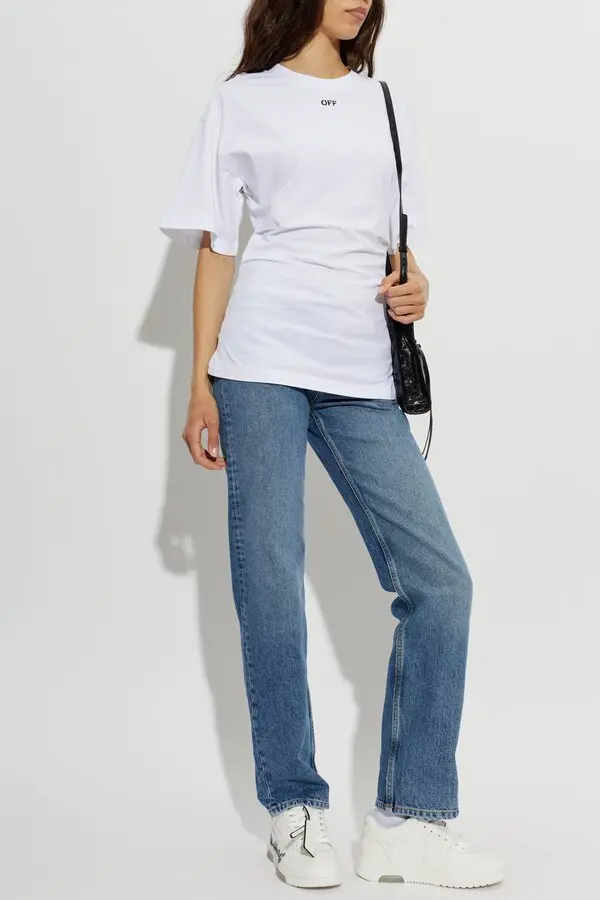 Off-White T-shirt With Pleats