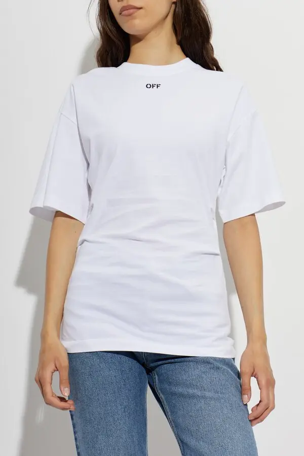 Off-White T-shirt With Pleats