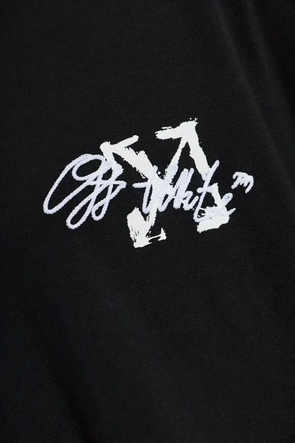 Off-White T-shirt With Embroidered Logo