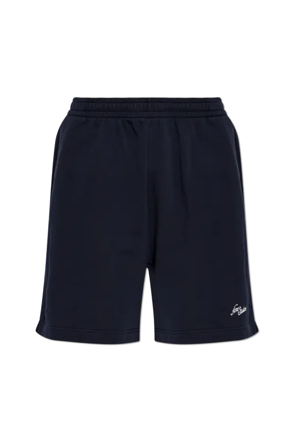 Acne Studios Shorts With Embroidered Logo - Navy Blue