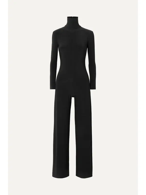 Norma Kamali Stretch-jersey Turtleneck Jumpsuit - Black
