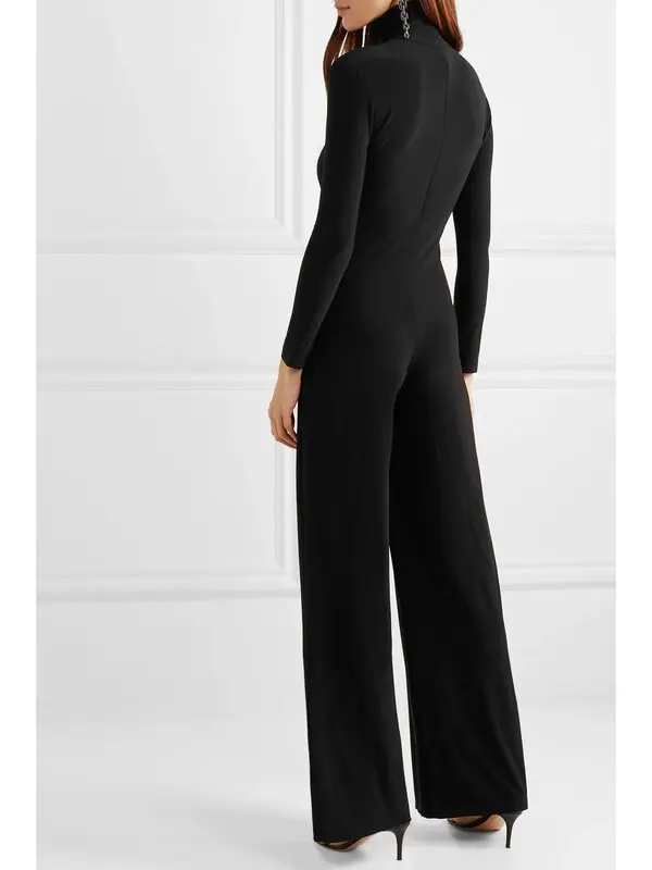 Norma Kamali Stretch-jersey Turtleneck Wide-leg Jumpsuit