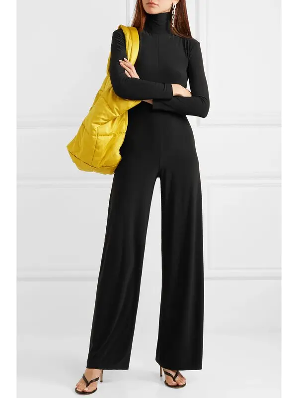 Norma Kamali Stretch-jersey Turtleneck Wide-leg Jumpsuit