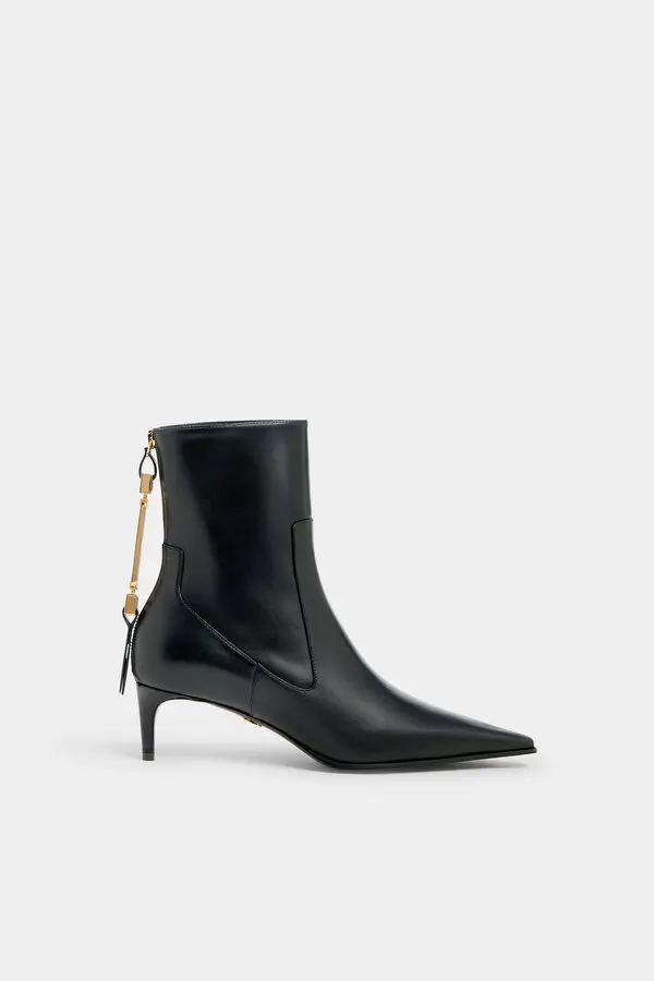 Dsquared2 Metal Bar Heeled Ankle Boots - Black