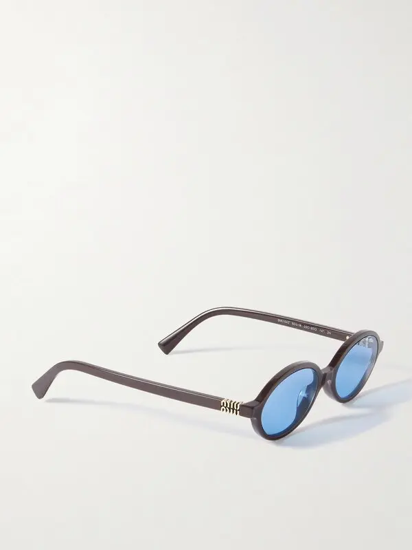 Miu Miu Oval-frame Acetate Sunglasses - Brown