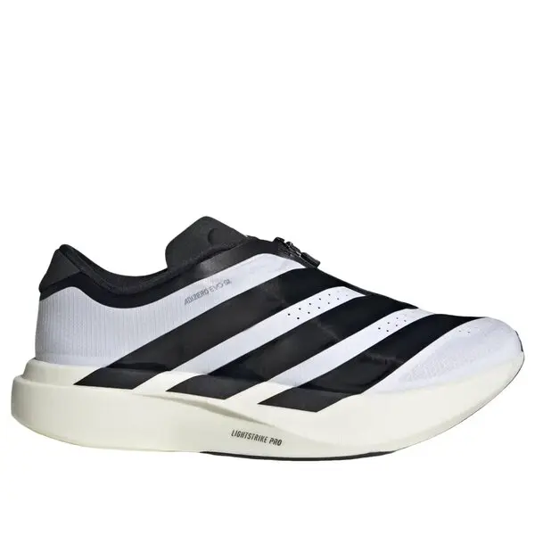 Adidas Adizero Evo Sl Zip Sneakers - Cloud White/core Black/silver Metallic