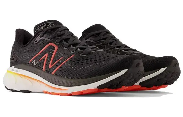 NEW BALANCE Fresh Foam X 860 V13 Athletic Sneakers - Black/white/orange