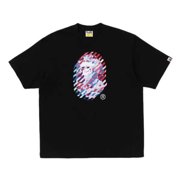 A BATHING APE Abc Camo Illusion Ape Head Relaxed Fit Tee - Black