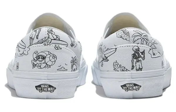 VANS Classic Slip-on Sneakers With Graphic Print - White
