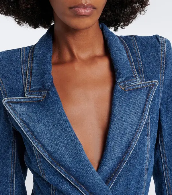 Balmain Double-breasted Denim Blazer