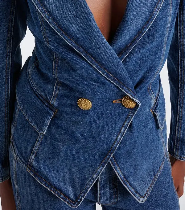 Balmain Double-breasted Denim Blazer