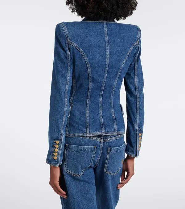 Balmain Double-breasted Denim Blazer