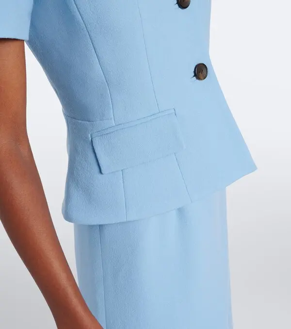 EMILIA WICKSTEAD Alexina Wool Crêpe Midi Dress - Blue