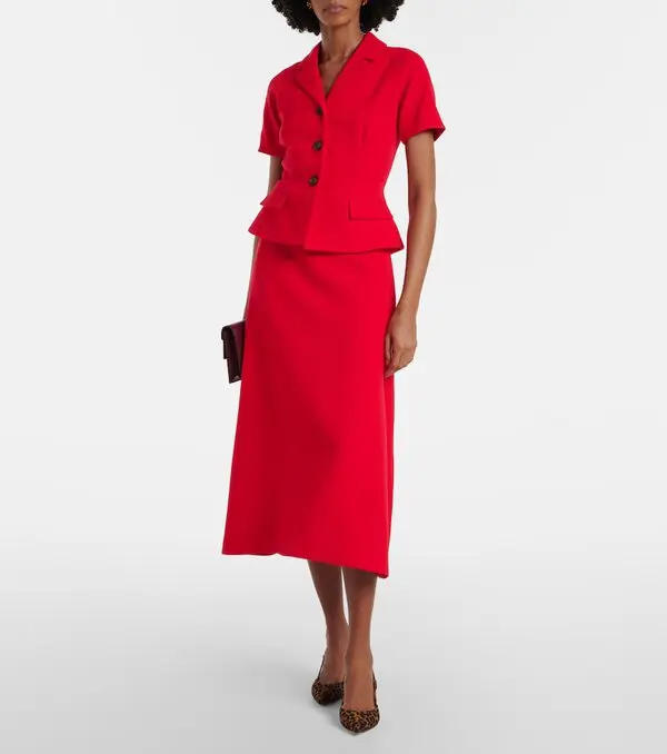EMILIA WICKSTEAD Wool Crepe Midi Dress