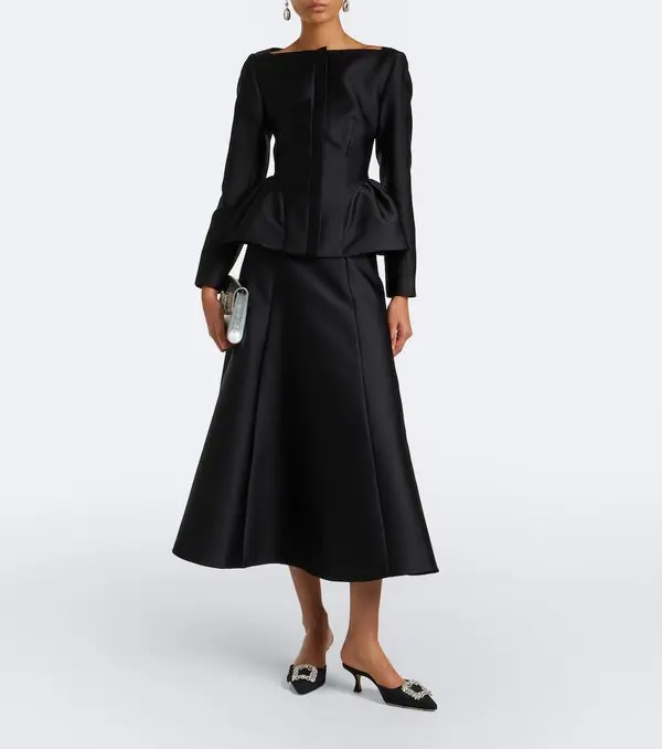 Roland Mouret Taffeta Midi Skirt