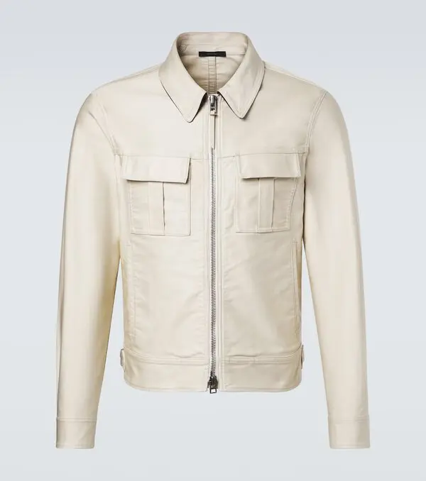 TOM FORD Cotton Satin Blouson Jacket - Beige