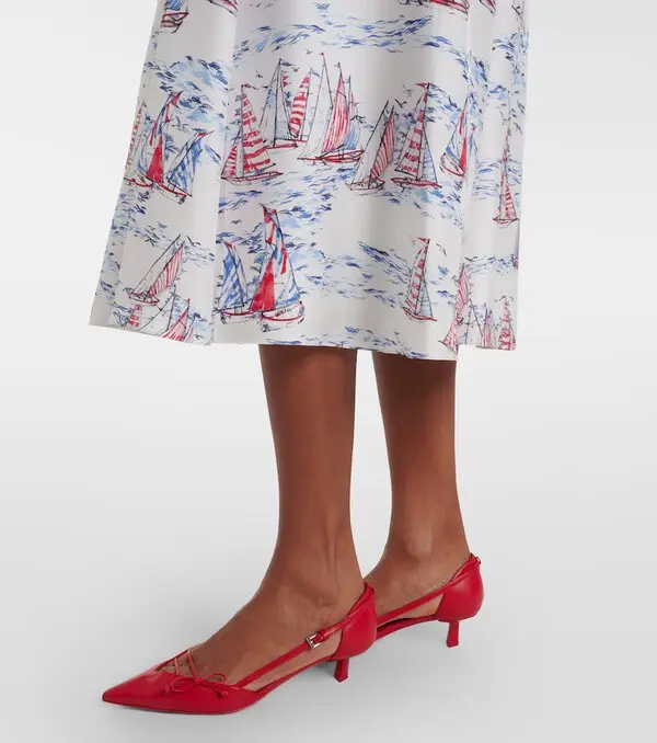 EMILIA WICKSTEAD Khloe Printed Wool Midi Dress - White