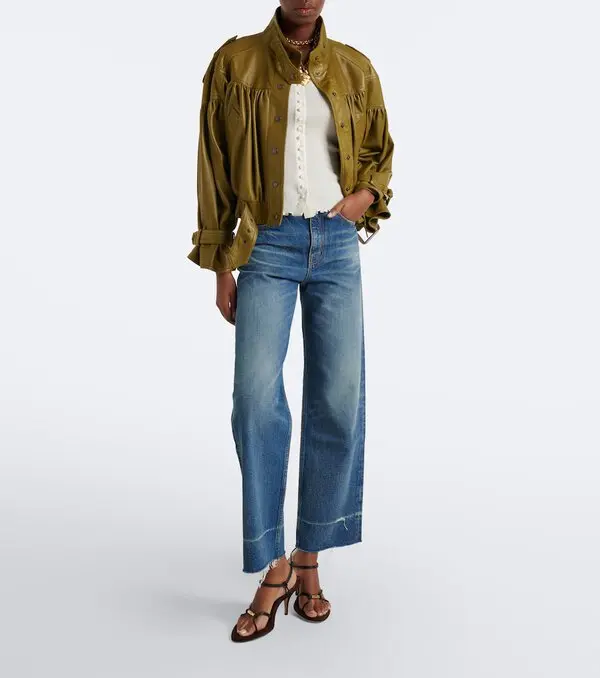 Chloé Ribbed-knit Cotton And Silk Jersey Top - White