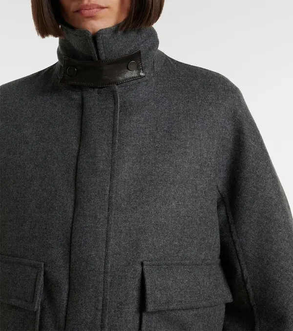 Brunello Cucinelli Shearling-trimmed Alpaca-blend Down Jacket - Grey