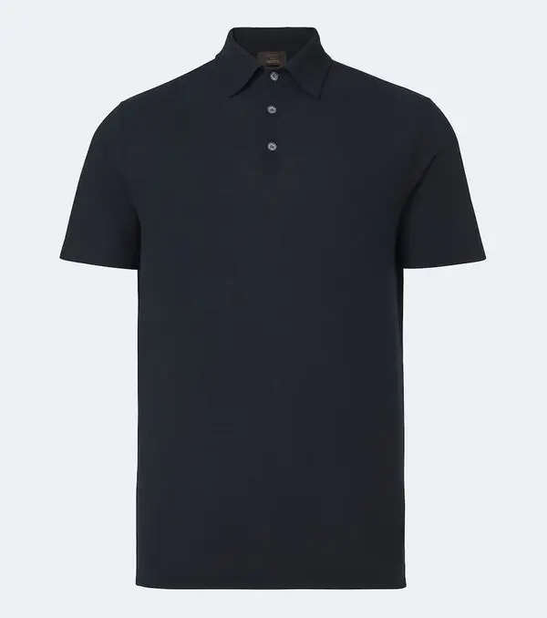 SLOWEAR Cotton Jersey Polo Shirt - Blue