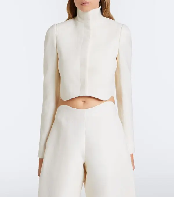 Alaïa Cropped Wool Crêpe Jacket